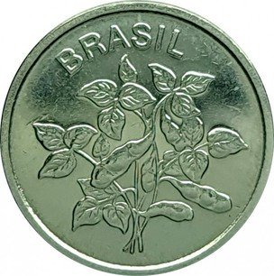 Centavo brasileño de acero inoxidable "Soja" 1979-1983 KM# 589 ...
