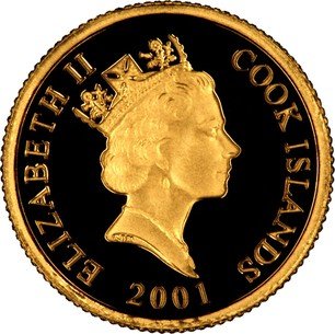 Cook Islands Gold Five Dollars "Elizabeth II James Cook" 2001 ...