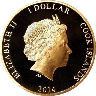 Cook Islands Gold plated Copper 1 Dollar "Elizabeth II AirBorne ...