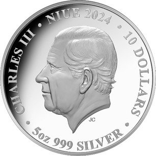 Niuean 5 Oz Silver 10 Dollars "Charles III Creatures of the Abyss" 2024 | coinscatalog.NET