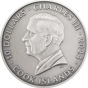Cook Islands Silver 10 Dollars "Charles III The Book of Souls" 2024 ...