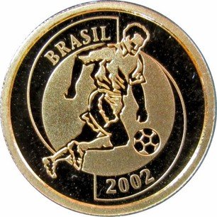 Oro Brasileño 20 Reales "Pintuincampeón del Mundial de Fútbol" 2002 KM ...