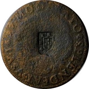Cobre brasileño 20 Reis "Moneda contramarcada" 1694-1699 KM# 265 ...