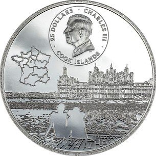 Cook Islands Silver 25 Dollars "Charles III Chateau De Chambord" 2024 ...