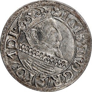 Polish Silver 3 Kreuzer "Sigismund III" 1615-1618 KM# 23 | coinscatalog.NET