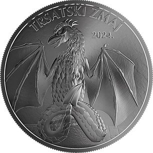 Croatian Silver 4 Euro "Trsat dragon" 2024 | coinscatalog.NET