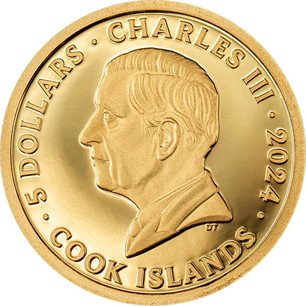 Cook Islands Gold 5 Dollars "Wild Wes .Wild Bill Hickok" 2024 ...