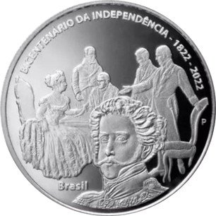 Brazilian Silver 5 Reais "Bicentenary of Independence of Brazil" 2022 ...