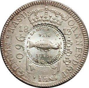 Plata Brasileña 960 Reis "Moneda Contramarcada" 1956 X# CC11.1 ...