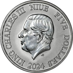 Niuean 2 Oz Silver Five Dollars "Hawksbill Turtle" 2024 | coinscatalog.NET