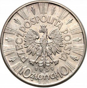 Polish Silver 10 Zlotych "Jozef Pilsudski" 1934-1939 Y# 29 | coinscatalog.NET