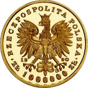 Polish Gold 1000000 Zlotych "Jozef Pilsudski" 1990 Y# 213 ...