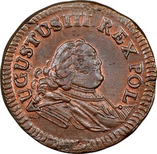 Polish Copper 3 Solidi (1 Grosz) "August III" 1752-1758 KM# 147.1 ...