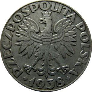 Polish Iron 50 Groszy "German Occupation WW II" 1938 Y# 38A ...