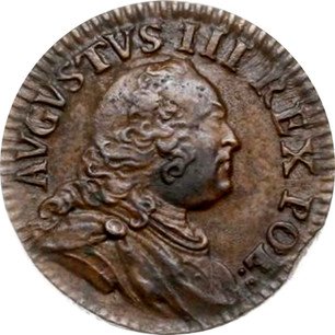 Polish Copper Solidus (Szelag, Schilling) "August III" 1749-1755 KM ...