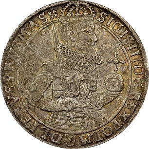 Polish Silver Thaler "Sigismund III" 1627-1631 KM# 48.1 | coinscatalog.NET