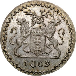 Polish Silver 1/5 Gulden "Marshal Lefebvre French Occupation. Trial ...