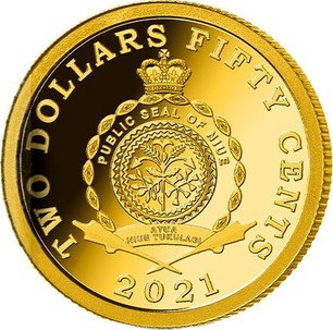 Niuean Gold Two Dollars Fifty Cents "Colossus of Rhodes" 2021 ...