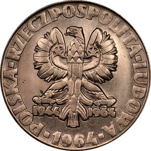 Polish Copper-Nickel 10 Zlotych "Key, Sickle and Trowel. Trial Strike" 1964 KM# Pr114 ...