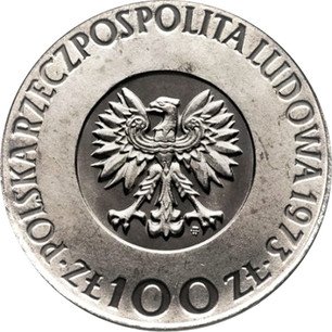 Polish Silver 100 Zlotych "Mikolaj Kopernik. Trial Strike" 1973 KM# Pr217 | coinscatalog.NET
