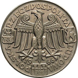 Polish Nickel 100 Zlotych "Polish Millennium. Trial Strike" 1966 KM# Pr147 | coinscatalog.NET