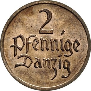 Polish Bronze 2 Pfennigs "Danzig Coin" 1923-1937 KM# 141 | coinscatalog.NET
