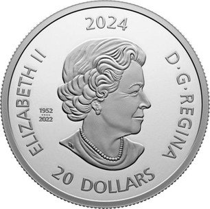 Canadian 1 Oz Silver 20 Dollars "Wildlife Reflections. Grizzly Bear ...