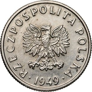 Polish Nickel 5 Groszy "Circulation Coin Trial Strike" 1949 KM# PrA7 ...