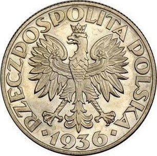 Polish Silver 5 Zlotych "Gdynia Seaport. Trial Strike" 1936 | coinscatalog.NET