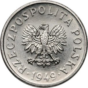 Polish Nickel 50 Groszy "Circulation Coin Trial Strike" 1949 KM# Pr18 ...