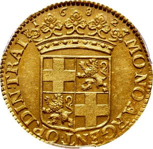 Dutch Gold 1/2 Gulden "Utrecht Province Coin Pattern" 1682 ...