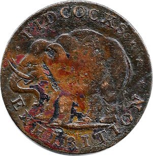 Gran Bretaña 1/2 Penny "Middlesex. Pidcock's. Elephant & Rhino" 1795 ...