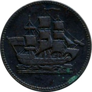 Great Britain 1/2 Penny "Token Coin. Ship" 1801-1831 | coinscatalog.NET
