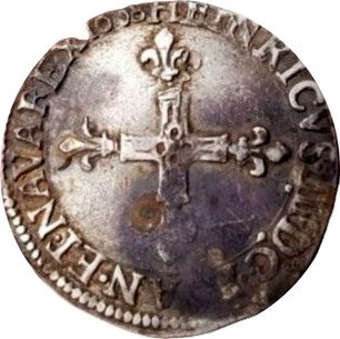 French Silver 1/8 ECU "Henri IV. 1st Type" 1594-1610 | coinscatalog.NET