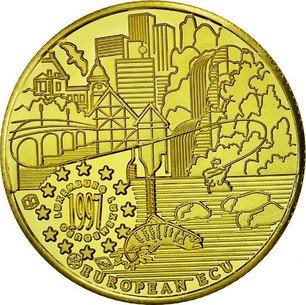 Luxembourgish Gold 1 ECU "Europa" 1997 | coinscatalog.NET
