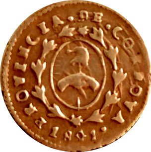 Argentine Silver 1 Real "Radiant Sunface Cordoba" 1840-1841 KM# 9a ...