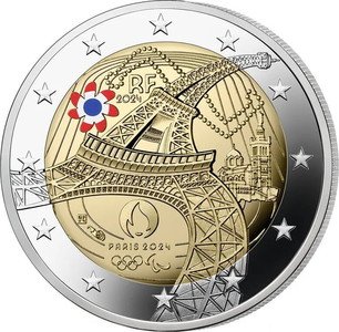 French Bi-Metallic 2 Euro "Olympic and Paralympic Games Paris 2024 ...