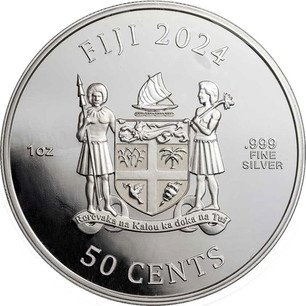 Fijian 1 Oz Silver 50 Cents "Popeye the Sailor Man. Colored" 2024 ...