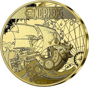 French Gold 50 Euro "One Piece. 25th Anniversary of the Broadcast of ...