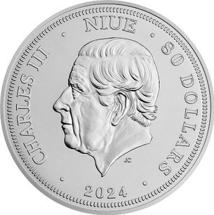 Niuean 1 Kilo Silver 80 Dollars "Charles III. Golden Eagle" 2024 ...