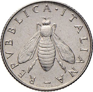 Italian 2 Lire "Bee. Pattern" 1953 KM# Pr81 | coinscatalog.NET