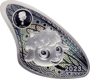 20 Céntimos de Cobre bañados en Plata de Samoa "Zodiaco Chino. Año de ...