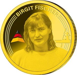 Samoano 1/200 Oz Oro 25 Tala "Alemania Leyendas del deporte. Birgit ...