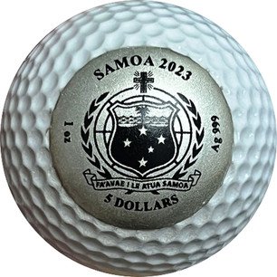 Samoan 1 Oz Silver 5 Dollars "Golf Ball" 2023 | coinscatalog.NET