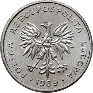 Polish Nickel 5 Zlotych "Circulation Coin. Trial Strike" 1989 ...