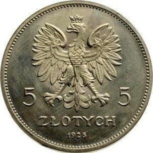 Polish Copper-Nickel 5 Zlotych "Nike. Trial Strike" 1928 | coinscatalog.NET