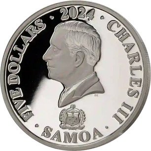Samoan 1 Oz Silver Five Dollars "Octopus" 2024 | coinscatalog.NET