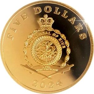 Niuean Gold Five Dollars "Summer Day" 2024 | coinscatalog.NET