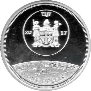Fijian Silver plated Copper-Nickel One Dollar "John F. Kennedy Moon ...