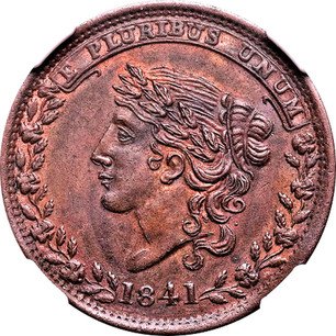 USA 1 Cent "Bentonian Currency Mint Drop. Token" 1841 | coinscatalog.NET